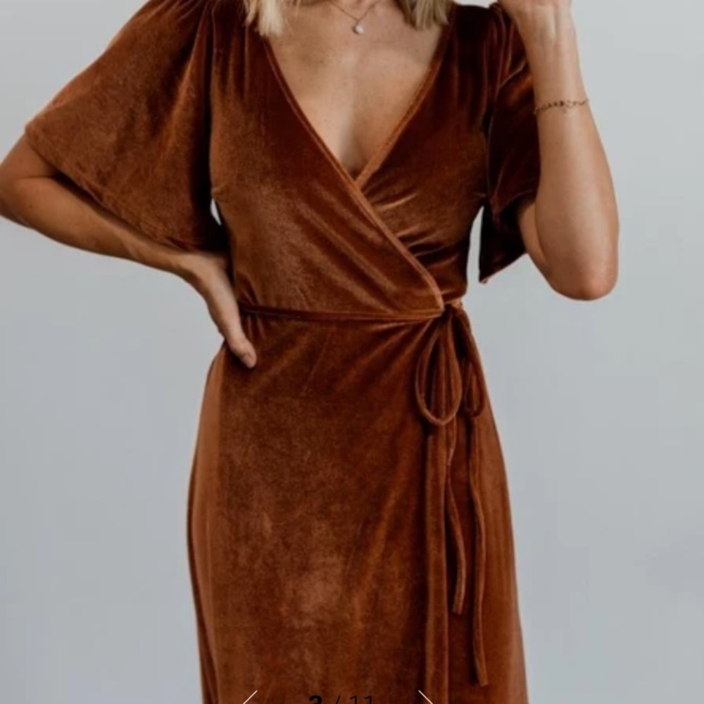 Meghan Spice Velvet Wrap Dress - Gem